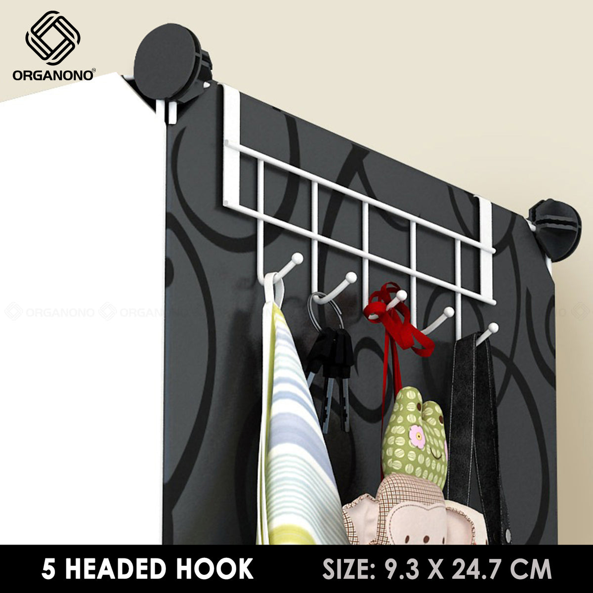 Organono Multipurpose Screwless Metal Hook 5 Headed Hanging Hook Cabin ...
